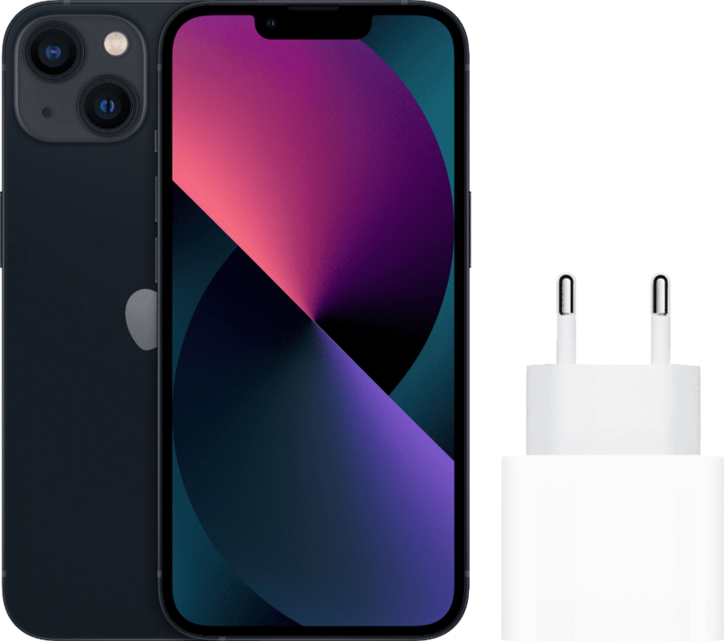 Apple iPhone 13 256GB Zwart + Apple Usb C Oplader 20W - BCC.nl