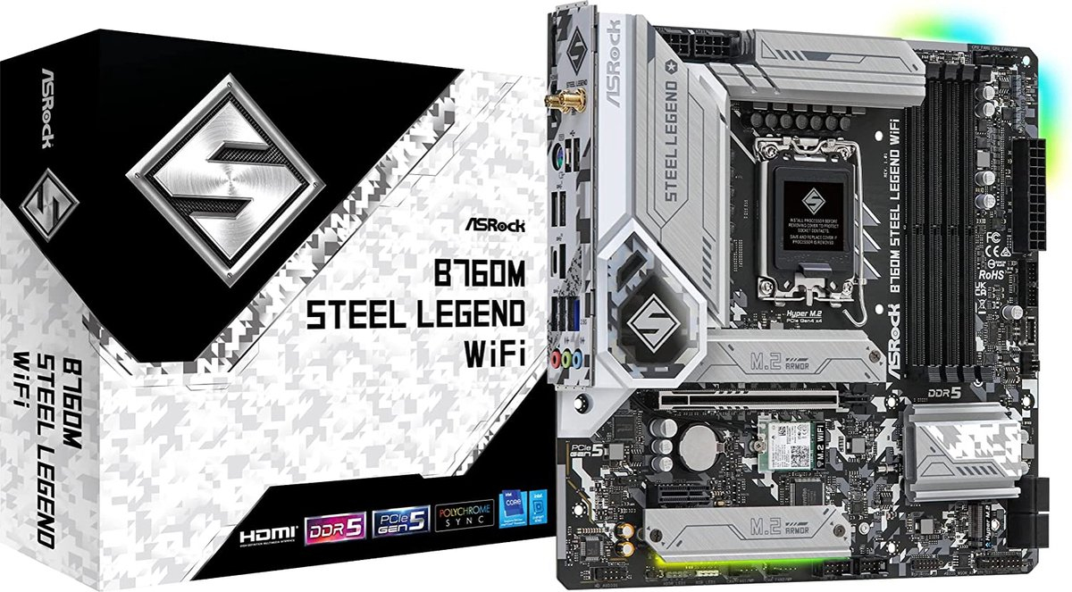 Asrock B760M Steel Legend WiFi - Moederbord Micro-ATX - Socket LGA1700 ...