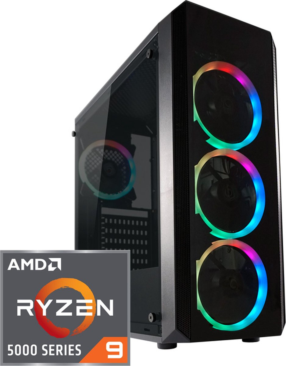 Circular RGB Gaming PC | AMD Ryzen 9 - 5900X | GeForce RTX 3060 | 32 GB DDR4 | 1 TB SSD - NVMe ...
