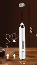 Elektrische Melkopschuimer - Handmatig - Oplaadbaar - 3-in-1 - Wit - BCC.nl