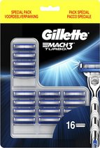Gillette Mach3 Turbo Scheermesjes Mannen - 16 stuks - BCC.nl