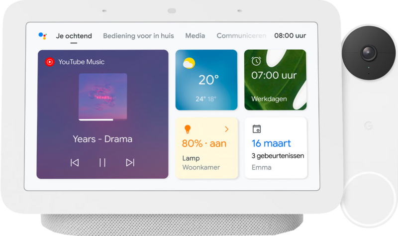 Google Nest Hub 2 Chalk + Google Nest Deurbel - BCC.nl