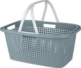 Groene wasmand met witte handvatten 38 liter van 60 cm - Draagwasmanden ...