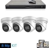 Hikvision. 4K Ultra HD 8 Megapixel IP camerabewaking set 4x Eyeball ...