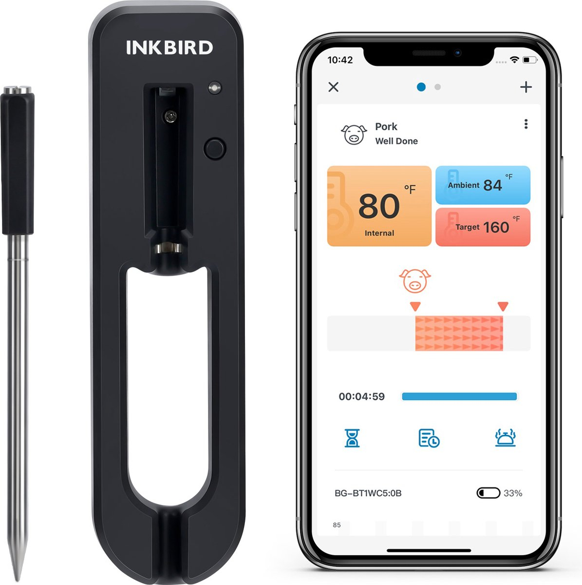 Inkbird Draadloze Smart BBQ vleesthermometer - BCC.nl