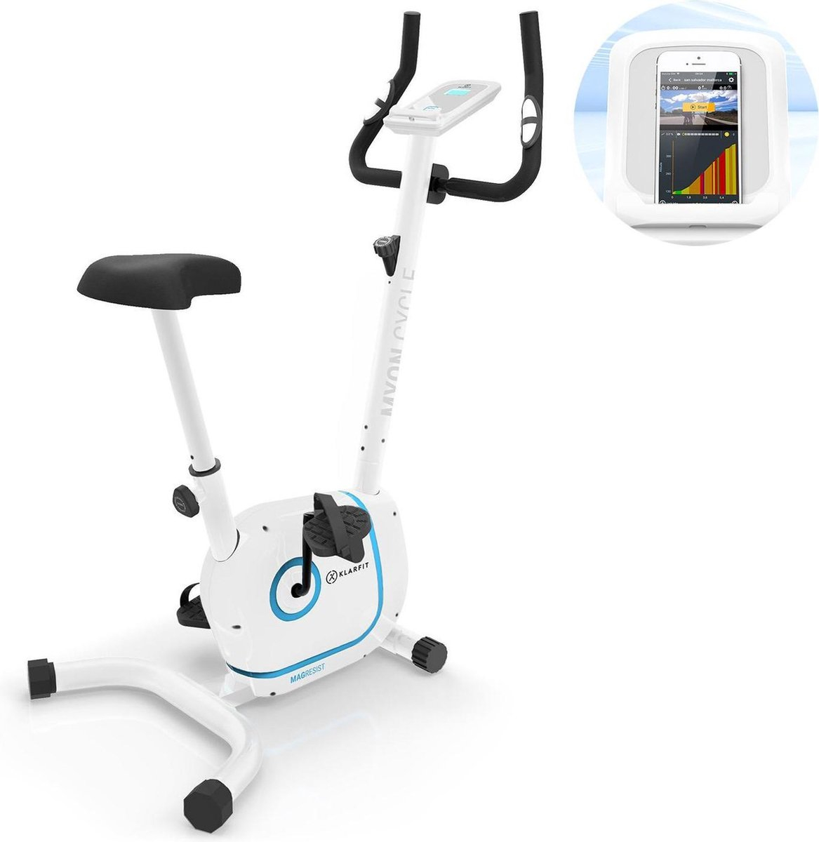 Klarfit Myon Cycle hometrainer - Fitness fiets - 8 standen - Cardio ...