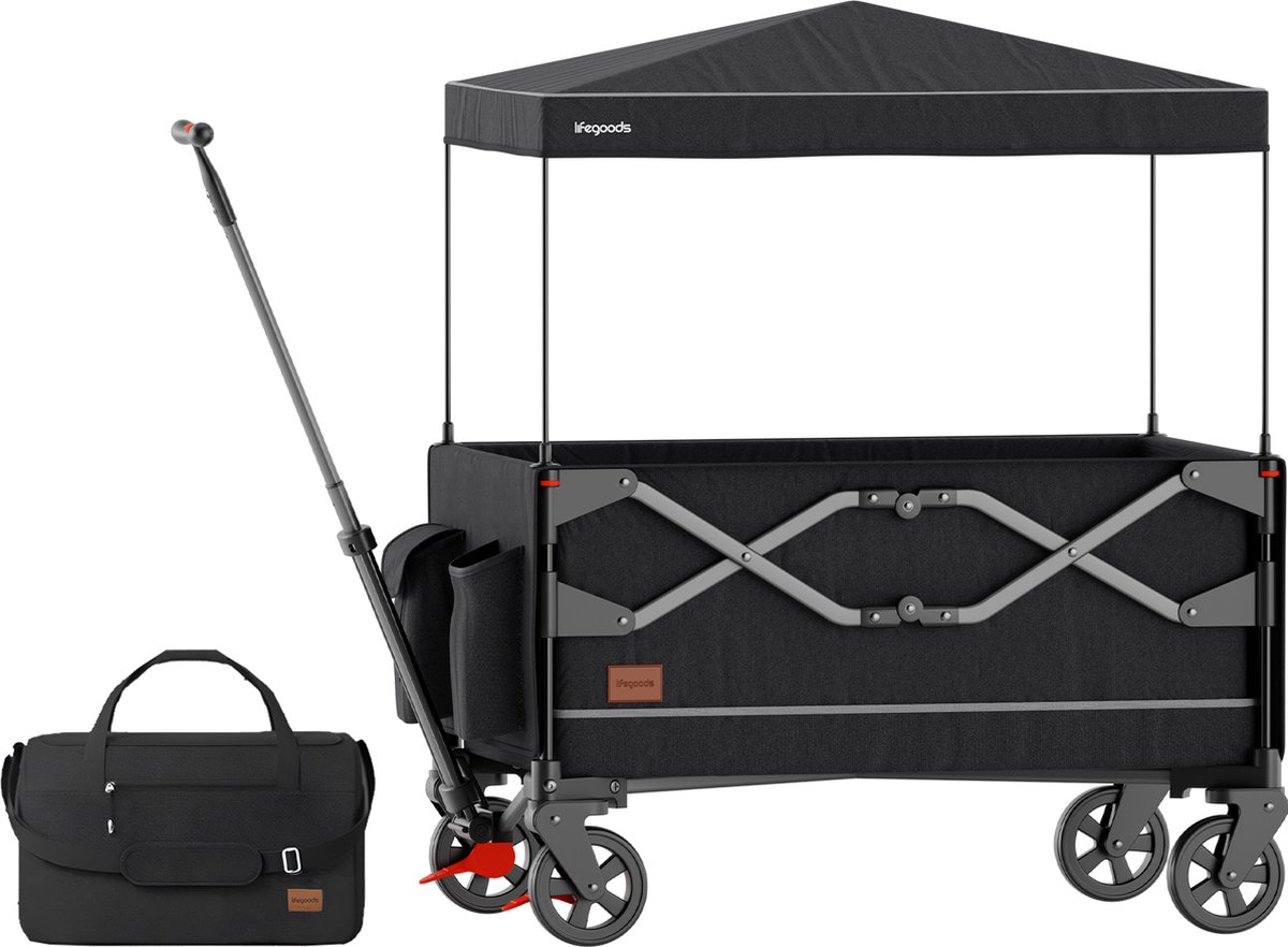 LifeGoods Bolderkar - Opvouwbaar - Kinderenvervoer - 80KG Draagkracht ...