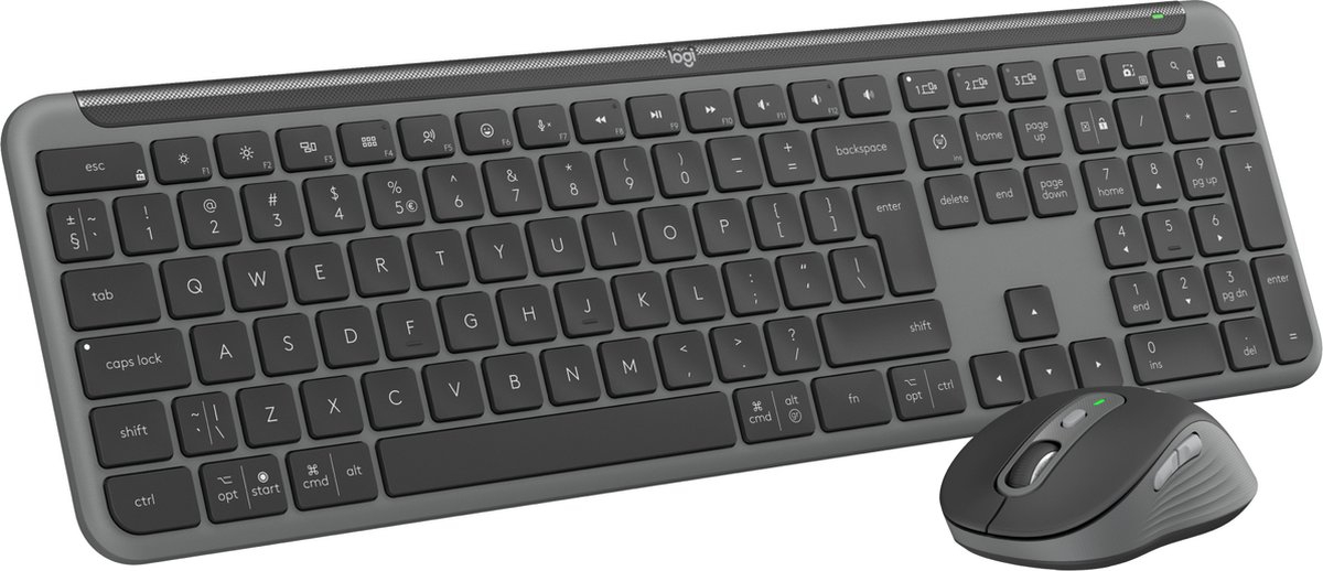 Logitech MK950 Signature Slim Combo - Draadloos Toetsenbord en Muis - US international - Qwerty ...