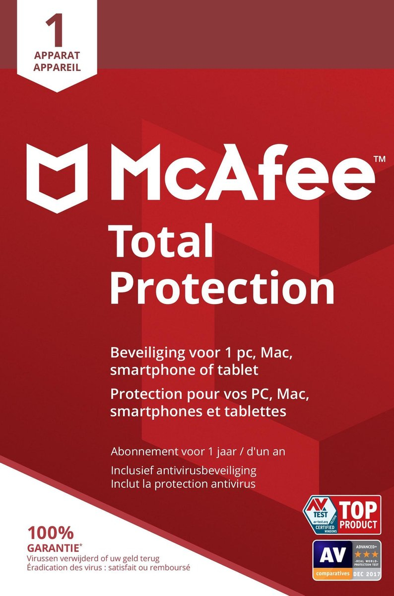 McAfee Total Protection - Multi-Device - 1 Apparaat - 1 Jaar ...