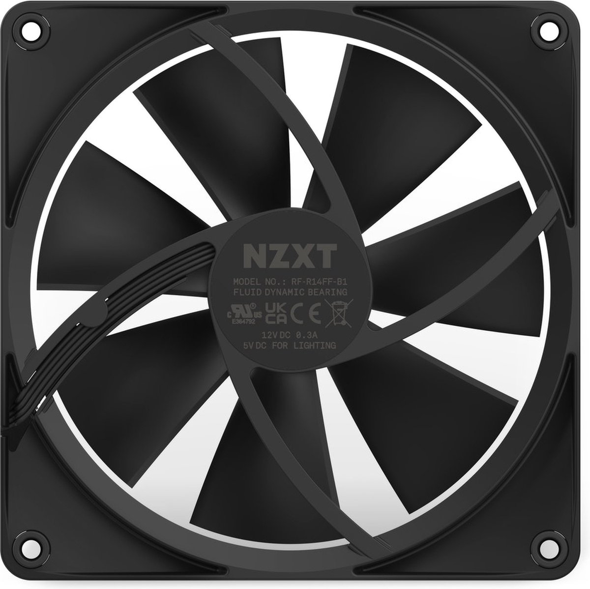 NZXT F140RGB - Ventilator - 140 mm - RGB - zwart - BCC.nl