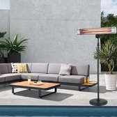 Patio terras heater op standaard 2400 watt met afstandsbediening - BCC.nl