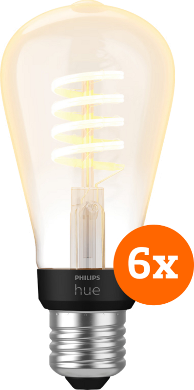 Philips Hue Filament White Ambiance Edison 6-pack - BCC.nl