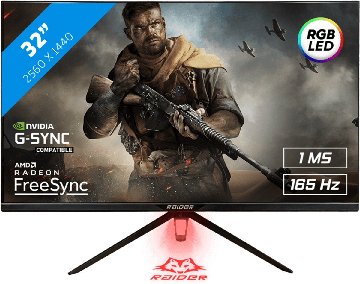 RAIDER Ultra Gaming Monitor 165HZ 32 inch QHD ULTRA (2560x1440) IPS 1 ...