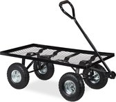 Relaxdays bolderkar tuin - platte tuinwagen - luchtbanden - 200 kg ...