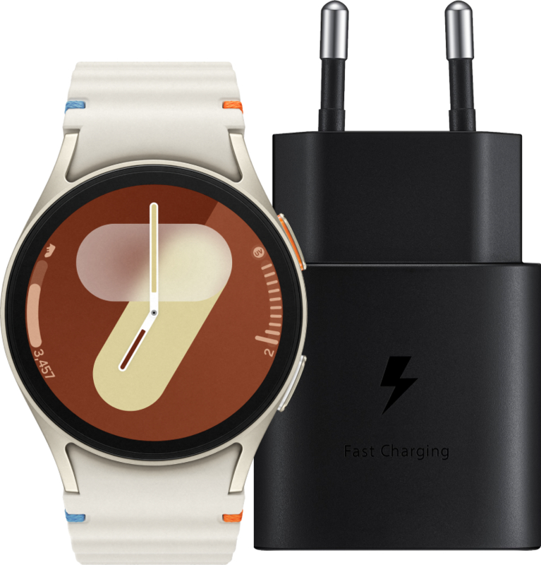 Samsung Galaxy Watch 7 Crème 40mm + Oplader 25W - BCC.nl