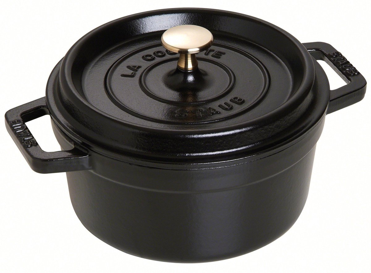 Staub - Ronde cocotte 20 cm - zwart - BCC.nl