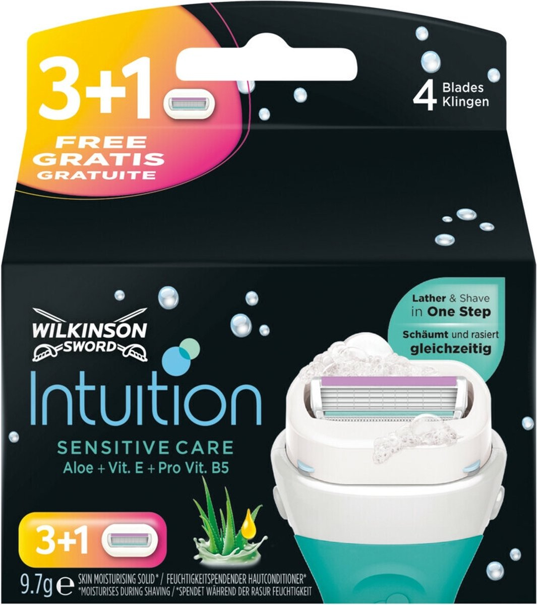 Wilkinson Intuition Sensitive Care 4 Scheermesjes - navulling - BCC.nl
